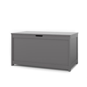 child craft harmony 33” wood toy box, large storage chest, plenty of storage, 2 safety hinges, standard ventilation hole on back, 6 cubic feet of storage (cool gray)