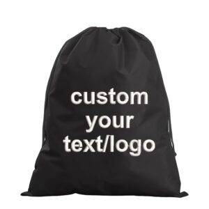 muka personalized laundry bag embroidered travel washing beam storage bag waterproof oxford cloth for dirty clothing college black 13"x17"