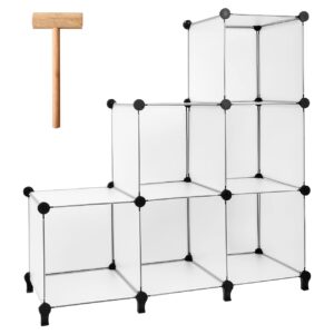 gold armour cube storage 6-cube bookshelf closet organizer storage shelves shelf cubes organizer plastic square bookcase diy closet cabinet organizer shelving for home office bedroom (black)