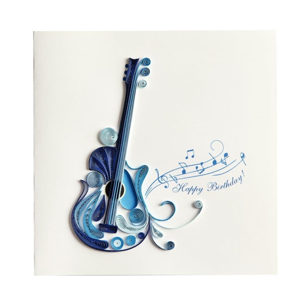 NIQUEA.D Happy Birthday Card, Guitar Quilled (NB-0077)