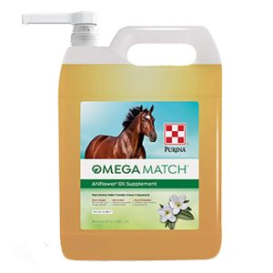 purina | omega match ahiflower oil horse supplement | 1 gallon (1 gal) bottle