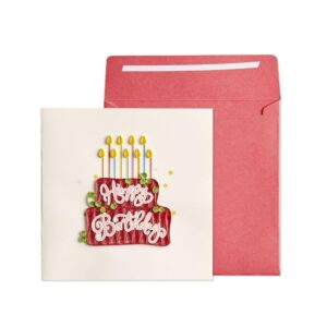 niquea.d, red cake quilling birthday card