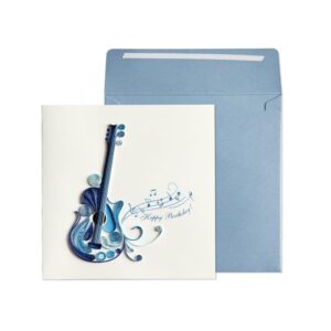 niquea.d happy birthday card, guitar quilled (nb-0077)