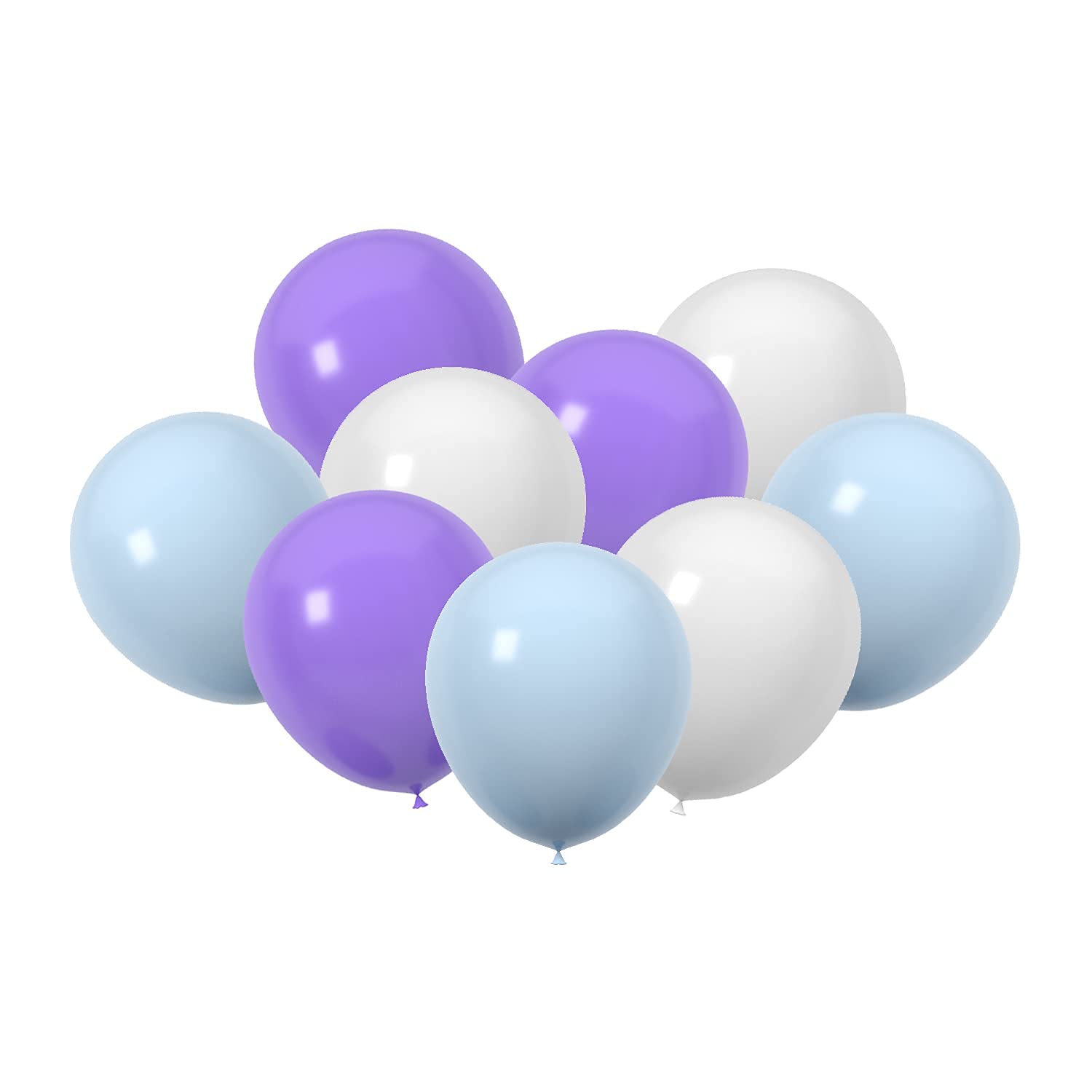 JODIDI 60 Pcs 12 Inch Latex Balloons in Purple, Blue and White, Perfect for Spring, Summer, Birthday, Graduation, Wedding and Baby Shower Party Balloons Decorations(Purple Blue And White)