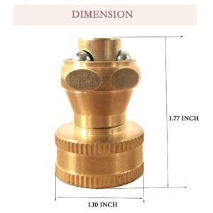 FUATY Brass Sweeper Nozzle, 3/4” High Pressure Water Hose Nozzle Adjustable Twist for Watering Cleaning Car Wash