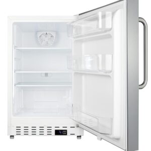 Summit Appliance ALR46WSSTB 20" Wide Built-In All-Refrigerator, ADA Compliant, 3.53 cu.ft Capacity, Adjustable Thermostat, Removable Door Racks, Automatic Defrost, Temperature & Open Door Alarms