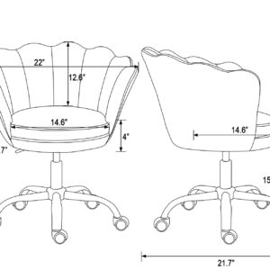 Guyou Cute Kids' Desk Chair Adjustable Study Armchair Swivel Rolling Chair for Teen Girls Boys/Bedroom/Children Gift(Light Purple)