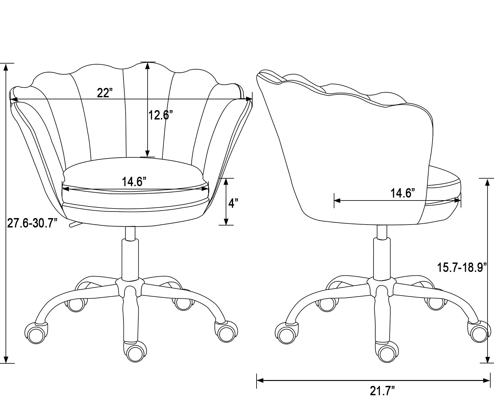 Guyou Cute Kids' Desk Chair Adjustable Study Armchair Swivel Rolling Chair for Teen Girls Boys/Bedroom/Children Gift(Light Purple)