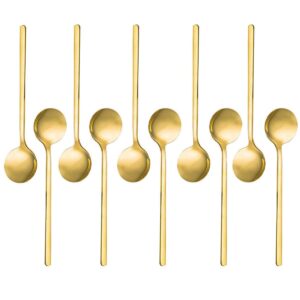 12 pack espresso spoons, 5.3 inch mini coffee spoons, gold plated stainless steel teaspoons for dessert sugar cake ice cream cappuccino