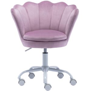 guyou cute kids' desk chair adjustable study armchair swivel rolling chair for teen girls boys/bedroom/children gift(light purple)