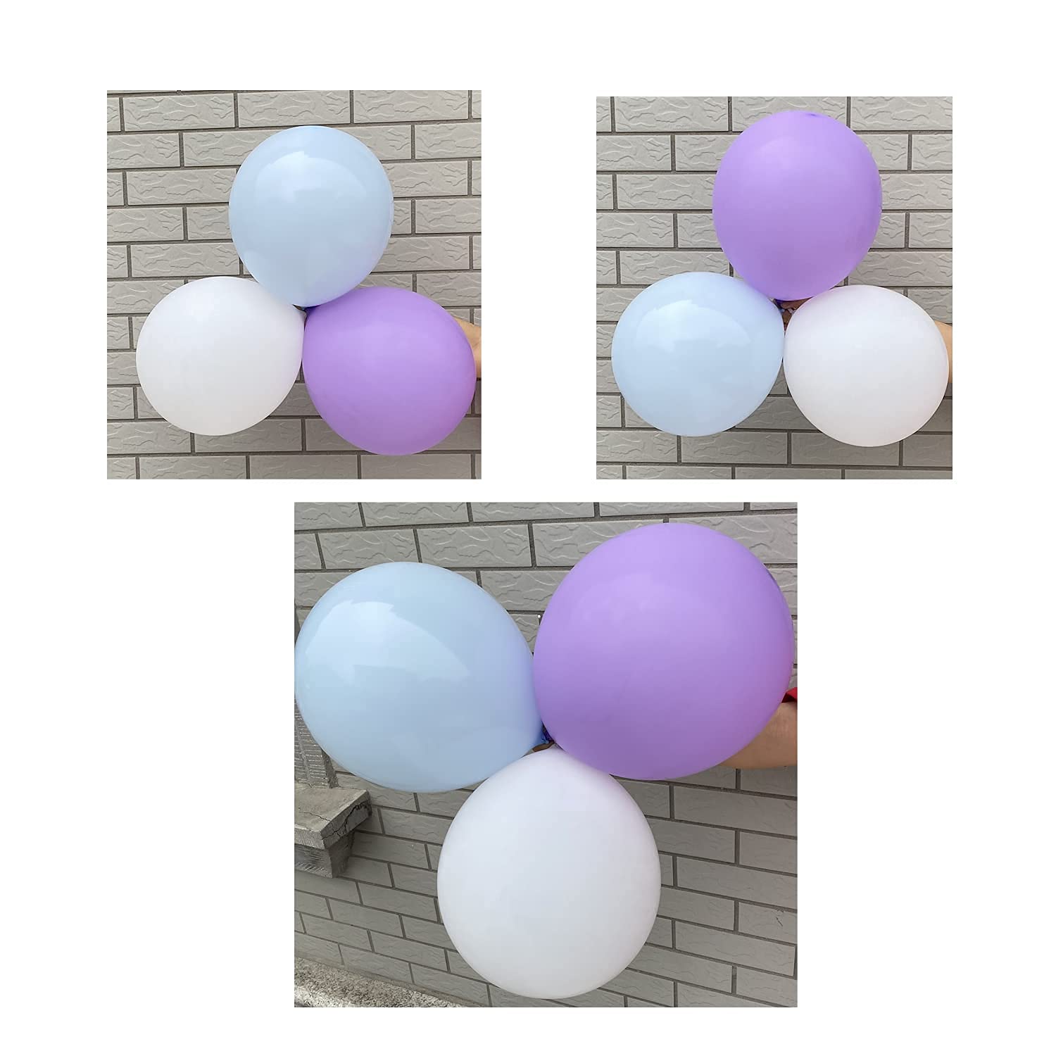 JODIDI 60 Pcs 12 Inch Latex Balloons in Purple, Blue and White, Perfect for Spring, Summer, Birthday, Graduation, Wedding and Baby Shower Party Balloons Decorations(Purple Blue And White)