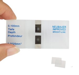 muhwa hemocytometer neubauer improved blood counting chamber cell counting chamber with bright line with 2 pcs coverslips