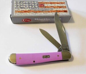 case xx 39161 smooth lilac synthetic handle 2 blade copperhead w/ichthus shield