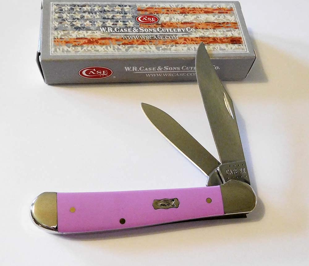 Case XX 39161 Smooth Lilac Synthetic Handle 2 Blade Copperhead W/Ichthus Shield