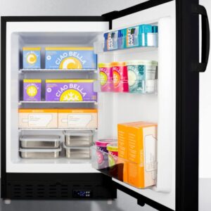 Summit Appliance ALFZ37B Built-in Undercounter ADA Compliant Residential All-Freezer in Black, Door Storage, Temperature Alarms, Open Door Alarm, Adjustable Thermostat and Manual Defrost