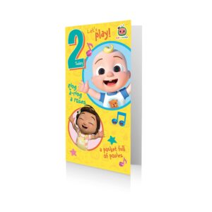 danilo promotions ltd cocomelon birthday card, age 2, 2nd birthday