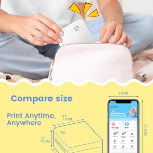 Memoking Photo Sticker Printer Machine - 2" Mini Printer - HD 300dpi Sticker Maker Machine for Pad&Phone - M02 Pro Portable Mini Pocket Thermal Printer White - Inkless Bluetooth Printer for Photos,DIY