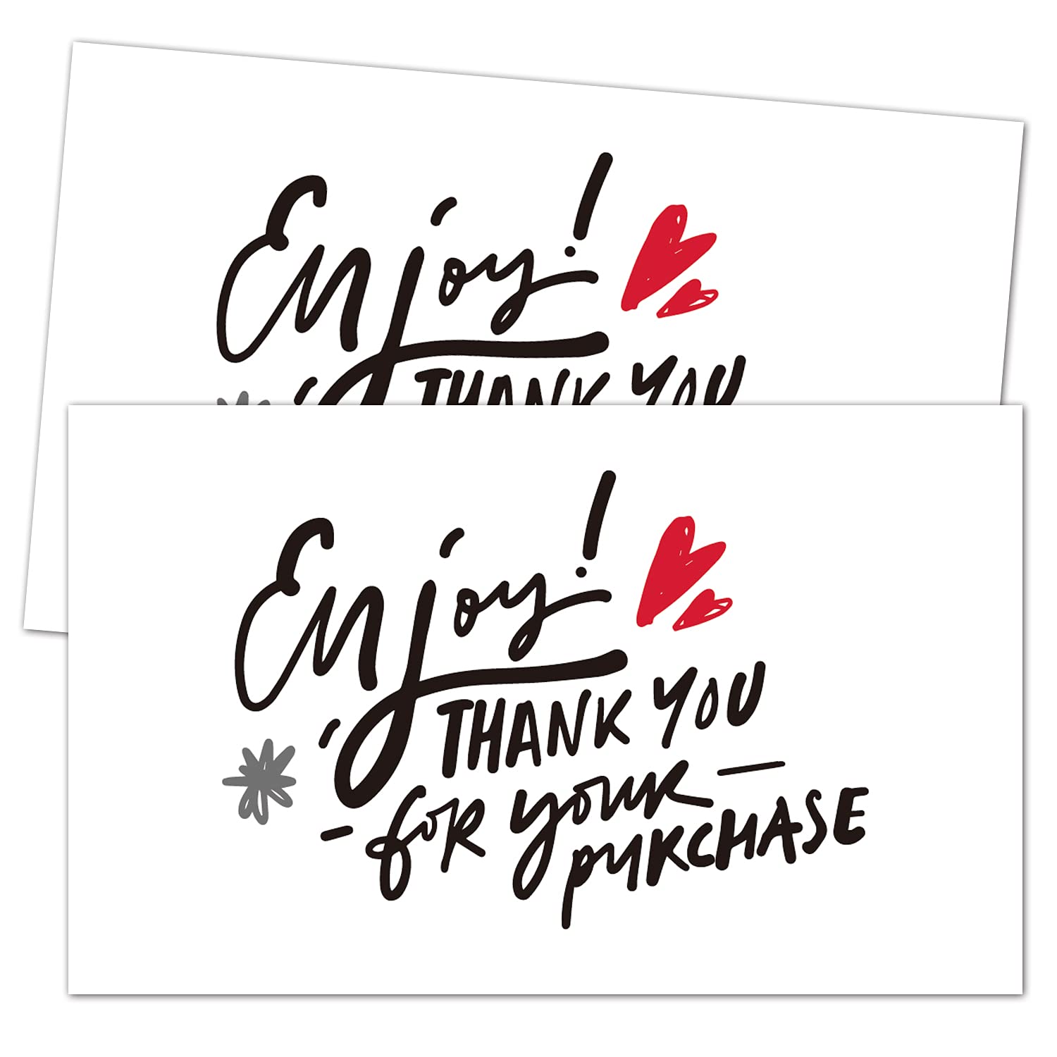 TENTADO Thank You For Your Purchase Cards, 50 pcs, 3.5 in x 2 in, Hearts Pattern, Suitable For Small Business Owners