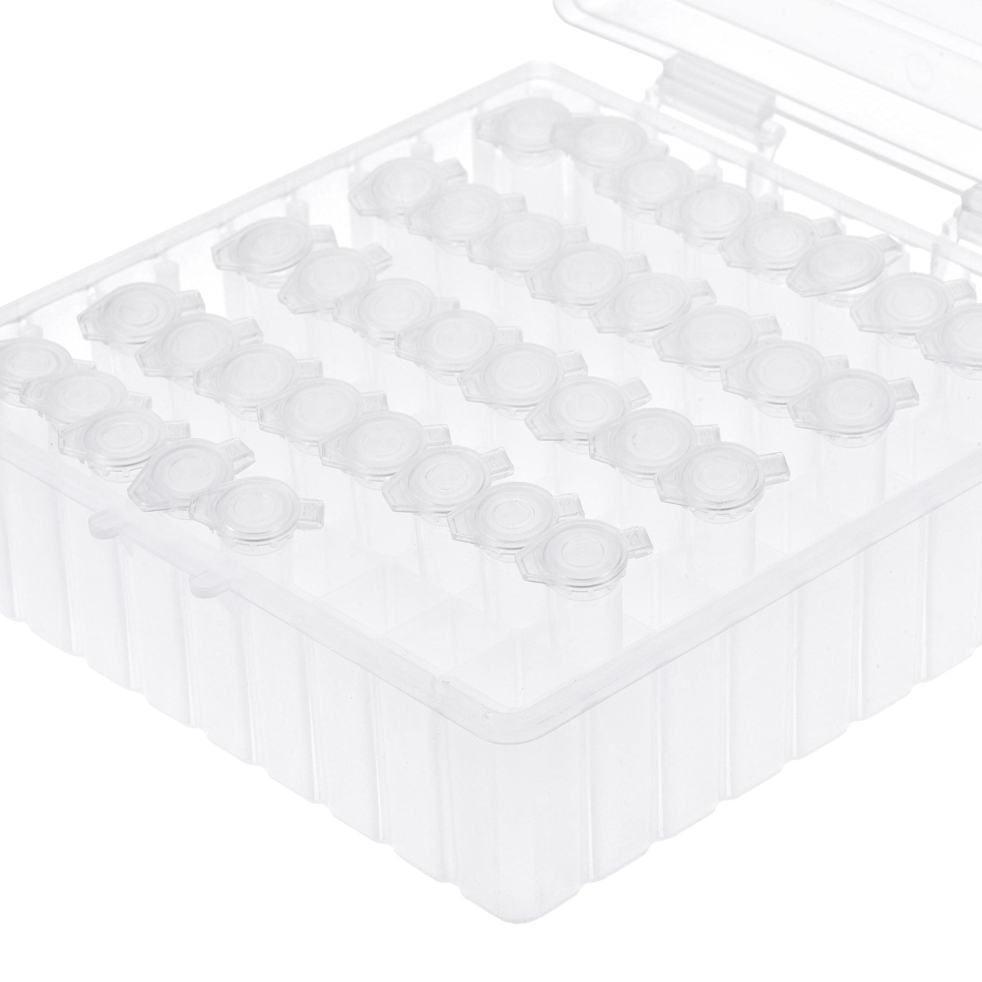 uxcell Centrifuge Tube Freezer Storage Box 100 Places Waterproof Polypropylene Lockable Cryogenic Holder Rack for 1.5/1.8/2ml Microcentrifuge Tubes Vials Samples, White