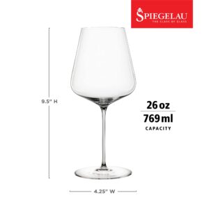 Spiegelau Definition Bordeaux Glass, European Made Long Stem Red Wine Glasses for Wedding, Anniversary, Birthday Party, Dinner, Glassware, Home Bar Cart Accessories, 26 oz, Set of 2