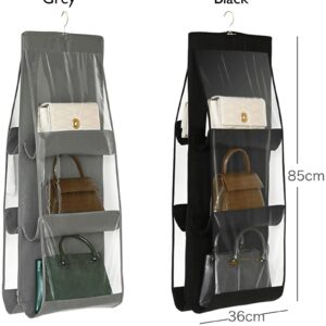 ST-BEST-P Handbag Storage Hanging Purse Organizer Bedroom Organization Dust-Proof Holder Bag for Wardrobe Closet (Black-2Pack)