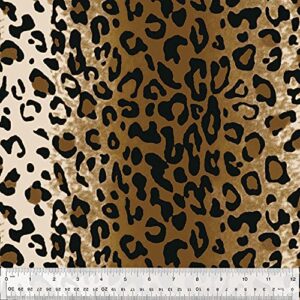 leopard print anti-pill fleece fabric by the yard