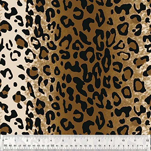 Leopard Print Anti-Pill Fleece Fabric by The Yard