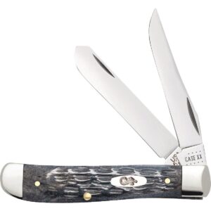 case xx pocket worn crandall jigged gray bone mini trapper cv steel pocket knife knives, 58414