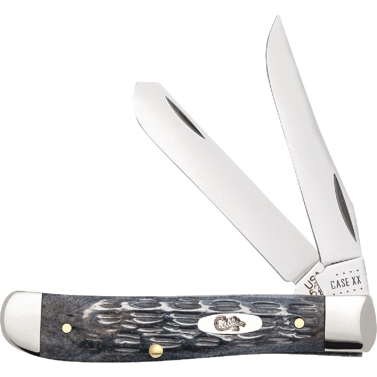 Case xx Pocket Worn Crandall Jigged Gray Bone Mini Trapper CV Steel Pocket Knife Knives, 58414