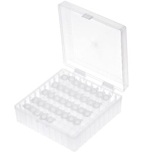 uxcell Centrifuge Tube Freezer Storage Box 100 Places Waterproof Polypropylene Lockable Cryogenic Holder Rack for 1.5/1.8/2ml Microcentrifuge Tubes Vials Samples, White