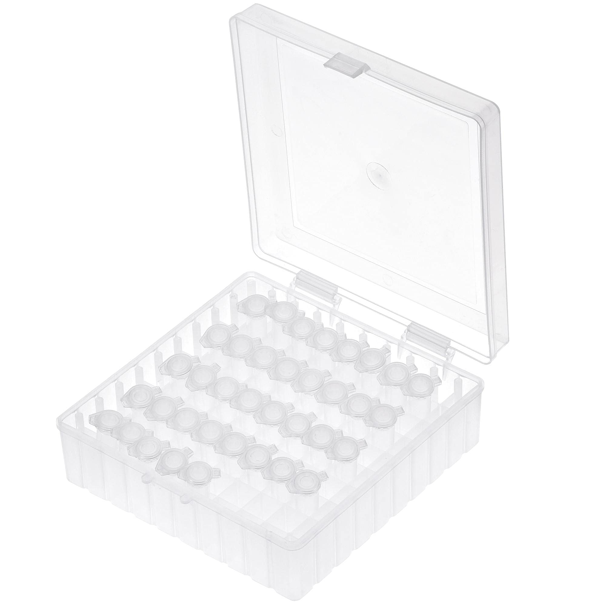 uxcell Centrifuge Tube Freezer Storage Box 100 Places Waterproof Polypropylene Lockable Cryogenic Holder Rack for 1.5/1.8/2ml Microcentrifuge Tubes Vials Samples, White