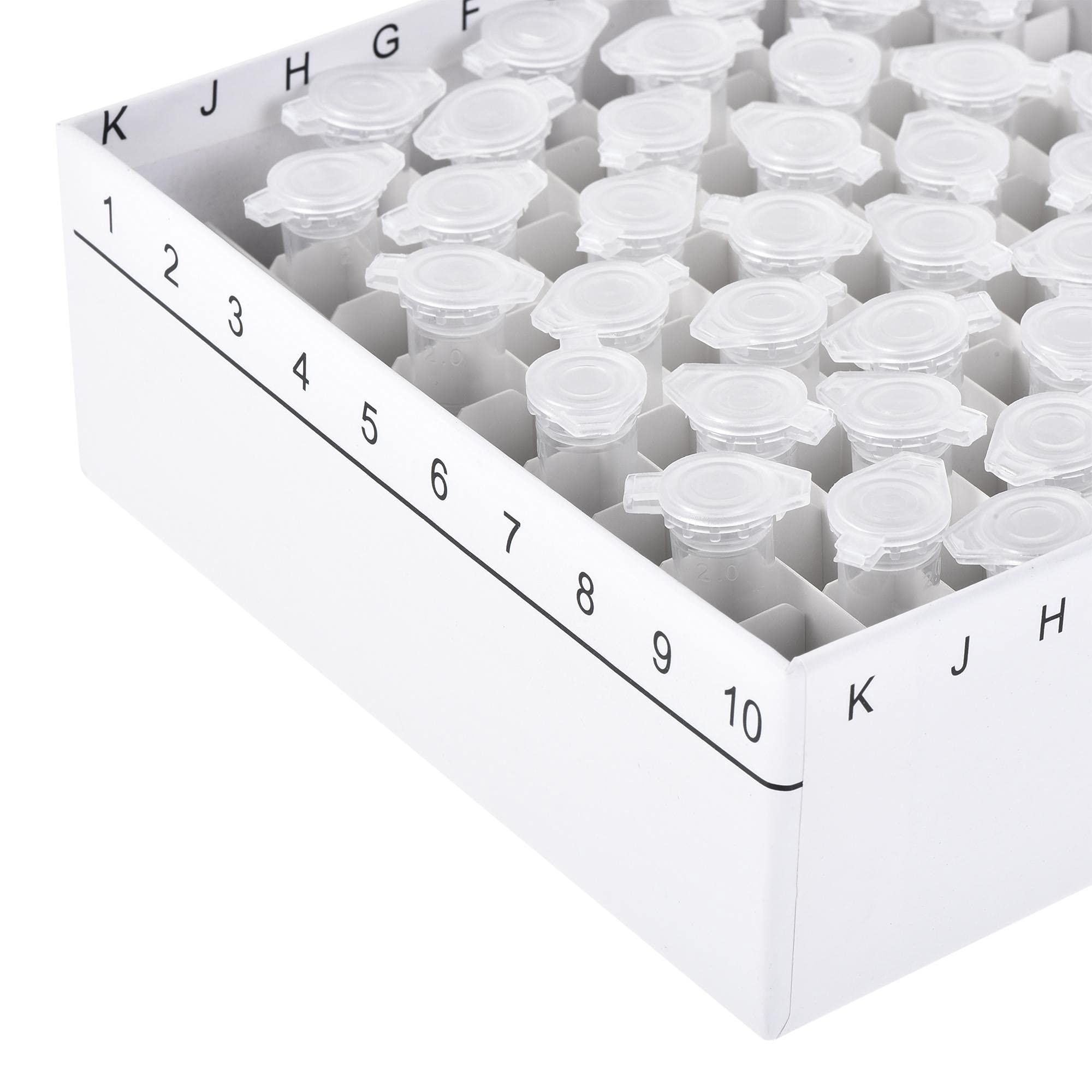 uxcell Centrifuge Tube Freezer Storage Box 100 Places Waterproof Cardboard Cryogenic Holder Rack for 1.5/1.8/2ml Microcentrifuge Tubes Vials Samples, 6in1 Set