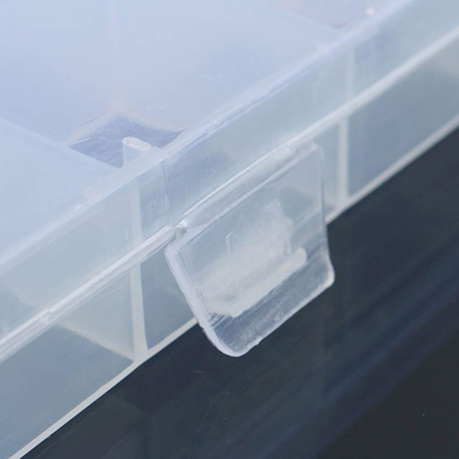 Bluelanss 24 Grids Clear Plastic Organizer Box Storage Container Jewelry Box with Adjustable Dividers for Beads Art DIY Crafts Jewelry Fishing Tackles 24 Grids