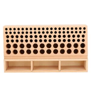 archuu leather holder tool wooden, 100 holes, leathercraft tools holder for home/workroom(storage rack 100 holes)