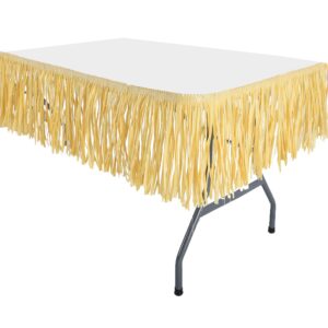 Hawaiian Luau Grass Raffia Fringe Banner Table Skirt for Tropical Birthday Party Tiki Bar, Tent,Chair Skirt,Deck Skirt,Garland Graduation Summer Beach Decorations