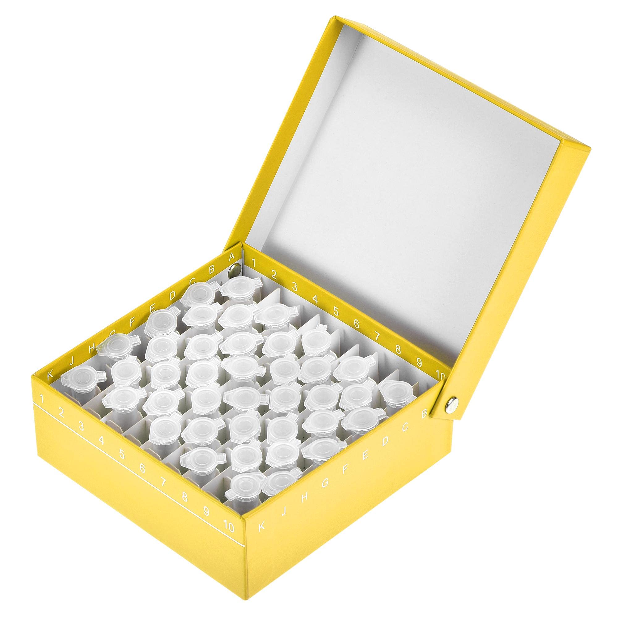 uxcell Centrifuge Tube Freezer Storage Box 100 Places Waterproof Cardboard Cryogenic Holder Rack for 1.5/1.8/2ml Microcentrifuge Tubes Vials Samples, 6in1 Set