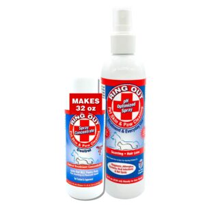 ring out for pets: control & help ringworm | clean pets skin & paws | recovery & itch relief calming spray for dog, cat, guinea pig, small or large animals/pet. (empty applicator bottle included)