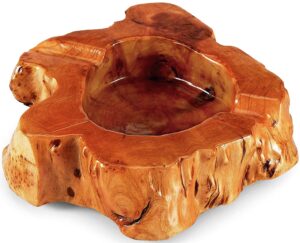 wooden cigar ashtray outdoor indoor cigar ashtray and great gifts for cigar lovers, smokers and men ash tray different shapes and random delivery (2 slots) (woods)