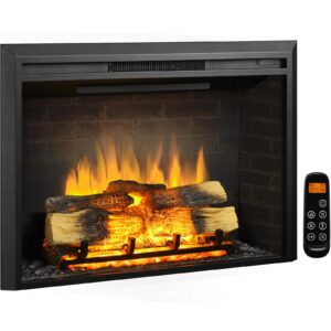 legendflame carl 28" w electric fireplace insert (ef262), fireplace heater 750/1500w, fire crackling sound, remote control