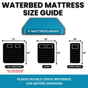 The Bedroom Store Free-Flow, Waterbed Hardside Mattress Bundle, Includes Fill & Drain Kit, 8oz. Water Conditioner and Stand-Up Liner, Heavy Duty Vinyl, Size California King, Frame NOT Included