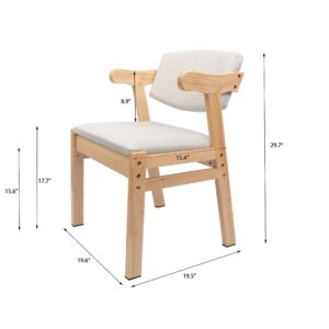 BALANBO Kids Study Chair Rubber Wood Height Adjustable Dining Chair/Office Chair/Leisure Chair（Nature）