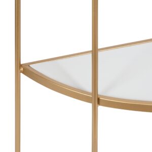 Kate and Laurel Freade Modern 3 Tier Shelf, 22 x 8 x 32, White and Gold, Decorative Glam Shelf for Storage and Display