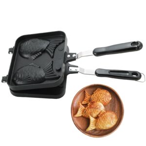 maopiner taiyaki fish shape cake pan waffle cake maker pan fish shaped pancake double pan mold for home diy cooking party dessert