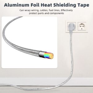 2 Rolls Heat Shield Tape Cool Tapes Aluminum Foil Heat Reflective Adhesive Heat Shield Thermal Barrier Foil Tape Self-Adhesive Heat Resistant Tape for Hose and Auto Use (Silver, 2 Inch x 32.8 ft)