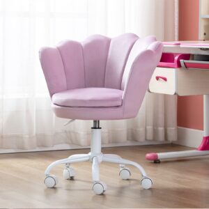 Guyou Cute Kids' Desk Chair Adjustable Study Armchair Swivel Rolling Chair for Teen Girls Boys/Bedroom/Children Gift(Light Purple)