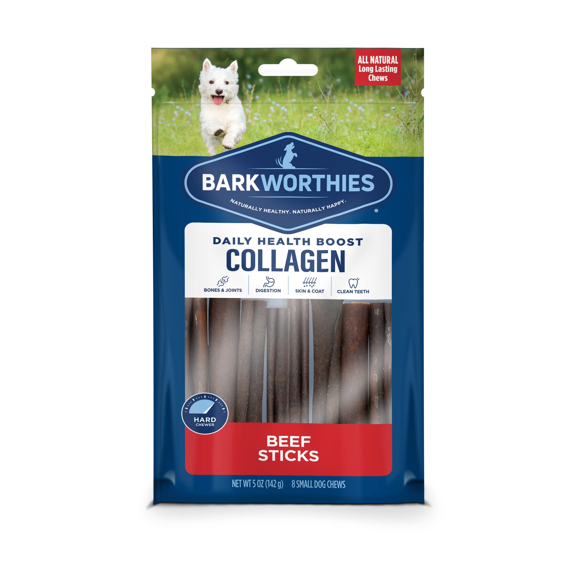 Barkworthies Chicken Wrapped Collagen Sticks Dog Treats, 6-Inch, 8-Count