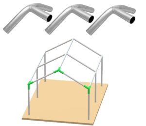 canopy tent fittings 1-3/4" connectors 3 way, 4 way set for shelter carport deck shed frame kit, 3/pack (3-way galvanized)