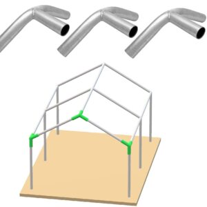 Canopy Tent Fittings 1-3/4" Connectors 3 Way, 4 Way Set for Shelter Carport Deck Shed Frame Kit, 3/Pack (3-Way Galvanized)