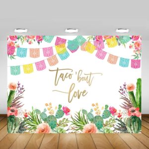 Mocsicka Taco Bout Love Backdrop Mexican Fiesta Theme Bridal Shower Party Decoration Bachelorette Wedding Engagement Photo Background (7x5ft (82x60 inch))