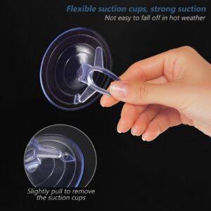 Balacoo 12 Pcs 45mm Clear Plastic Suction Cups with Loops for Glass Windows Windshield Tile Kitchen Bathroom Mirror Shower Wall Terrarium Car Window